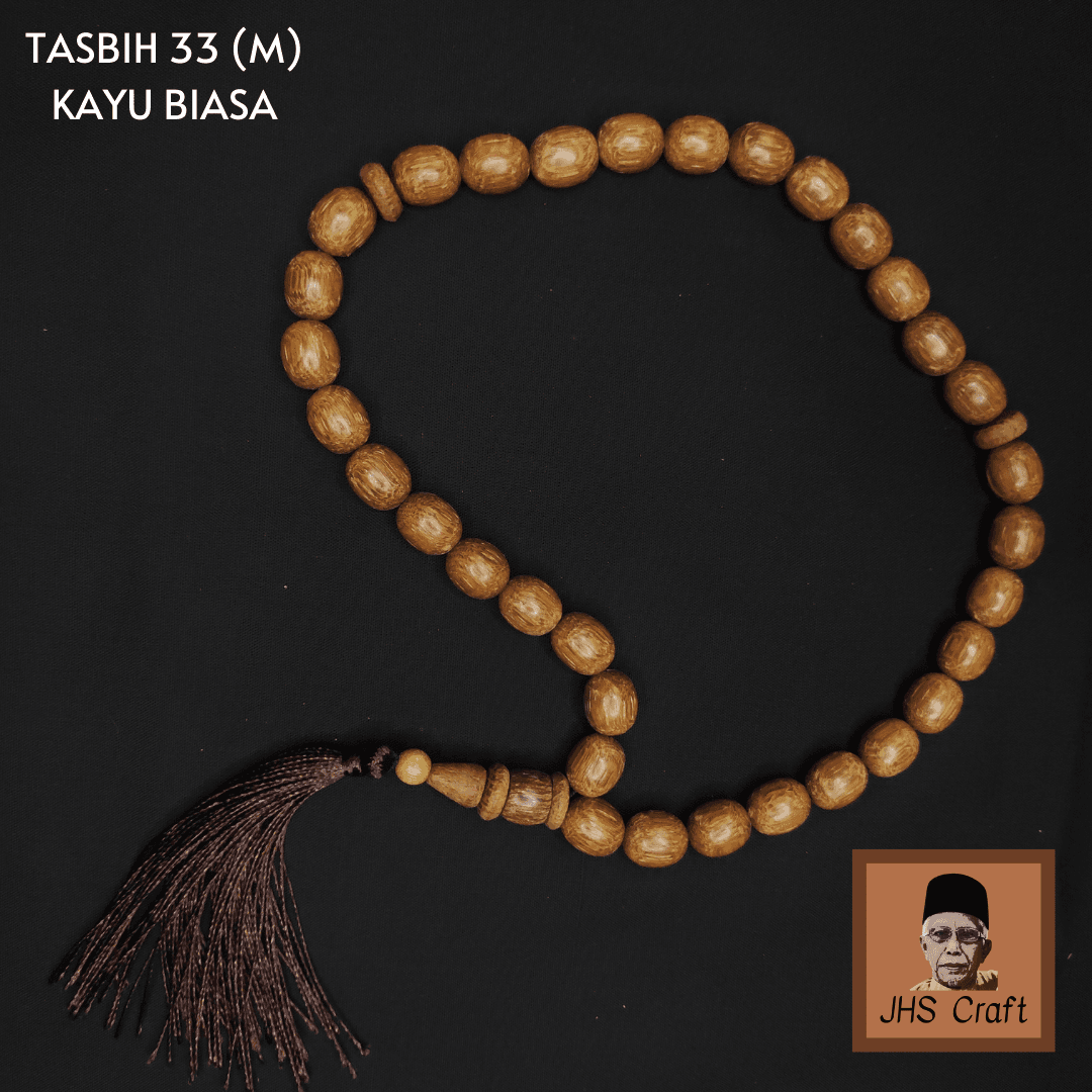 Tasbih 33 (M) Kayu Biasa - JHS Craft | [New] Aleaf Apparel Store