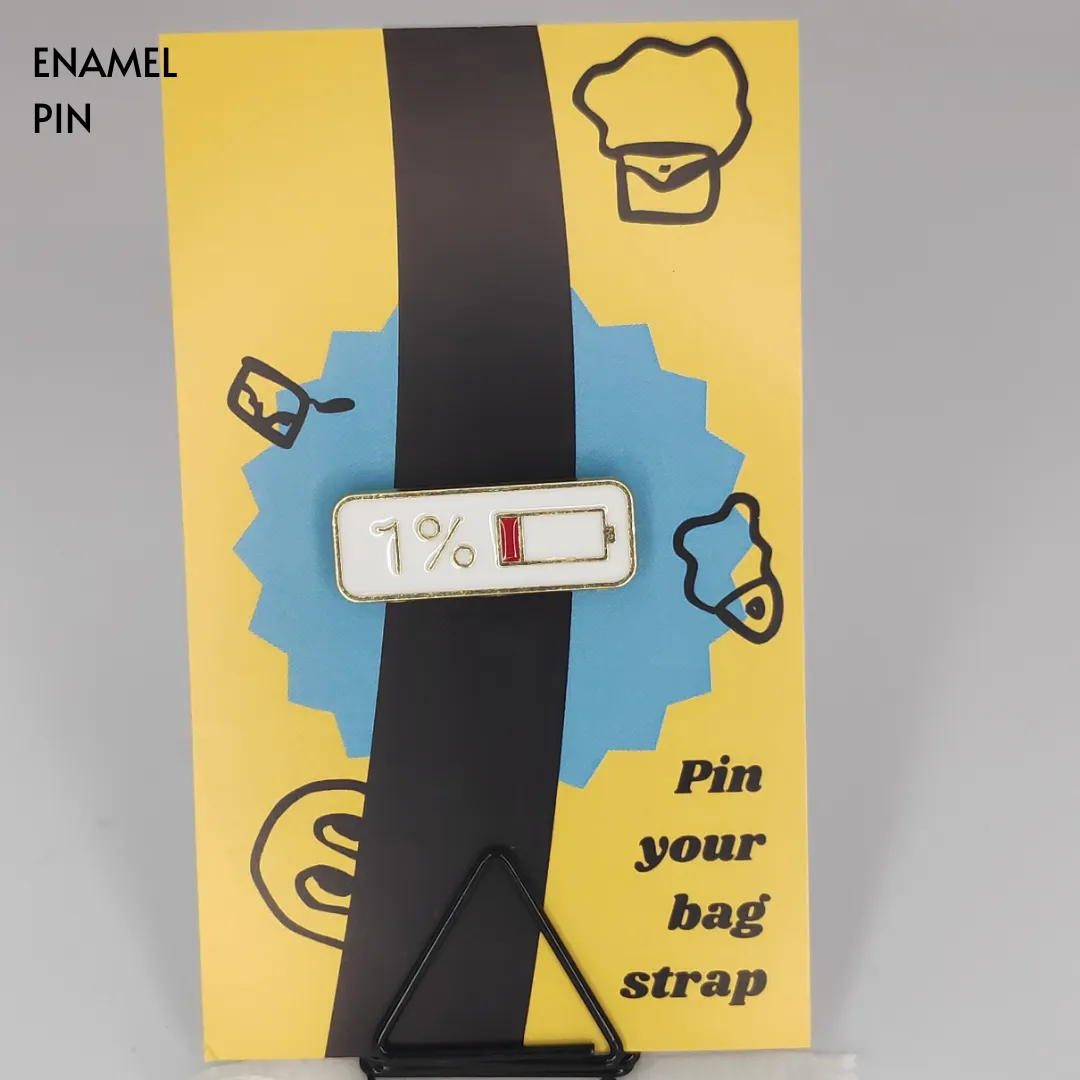 1% Battery Icon Enamel Pin | [New] Aleaf Apparel Store