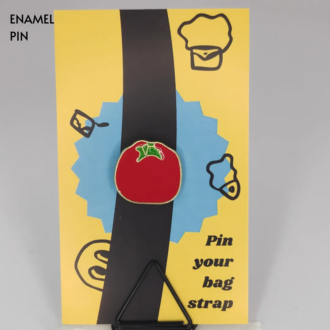 Red Tomato Vegetable Enamel Pin | [New] Aleaf Apparel Store